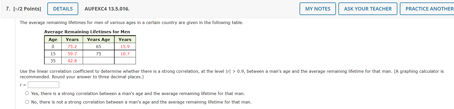 Solved 7. [-12 Points] DETAILS AUFEXC4 13.5.016. MY NOTES | Chegg.com