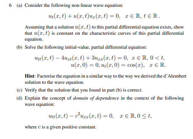 6 (a) Consider the following non-linear wave | Chegg.com