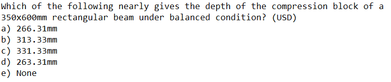 Which of the following nearly gives the depth of the | Chegg.com