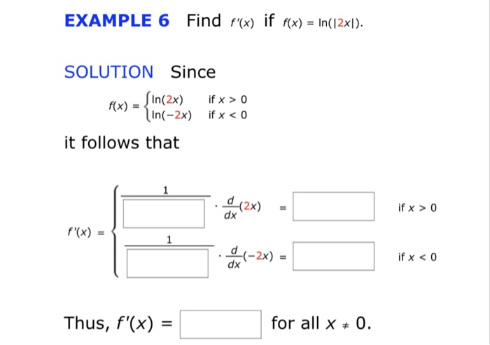 Solved EXAMPLE 6 Find f(x) iff(x)=ln(12x1). SOLUTION Since | Chegg.com