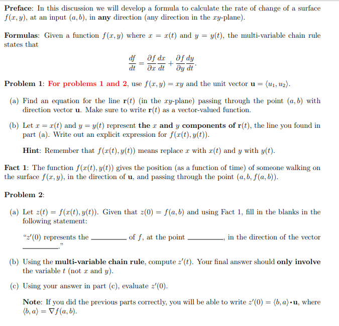 Solved Preface: In this discussion we will develop a formula | Chegg.com