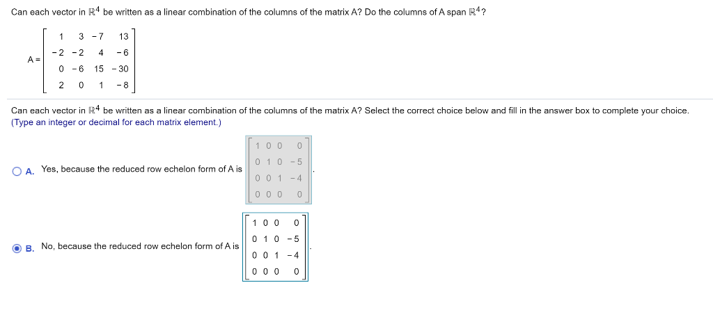 Solved Both yes and no with that matrix gives me the wrong | Chegg.com