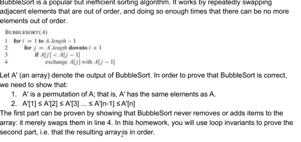 Solved BubbleSort is a popular but inefficient sorting | Chegg.com