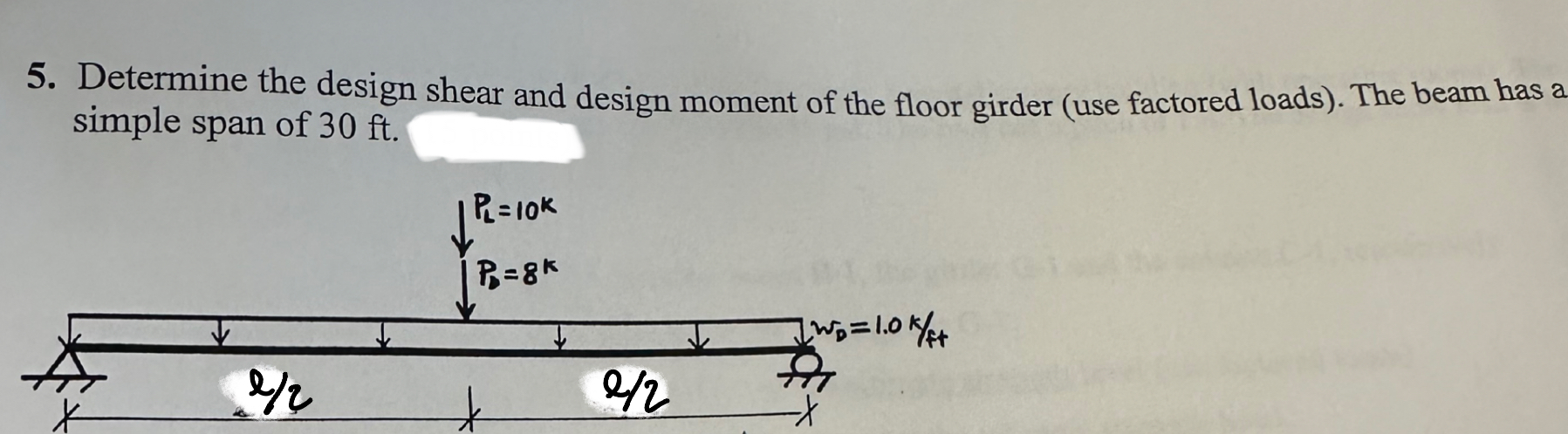 Solved Determine the design shear and design moment of the | Chegg.com