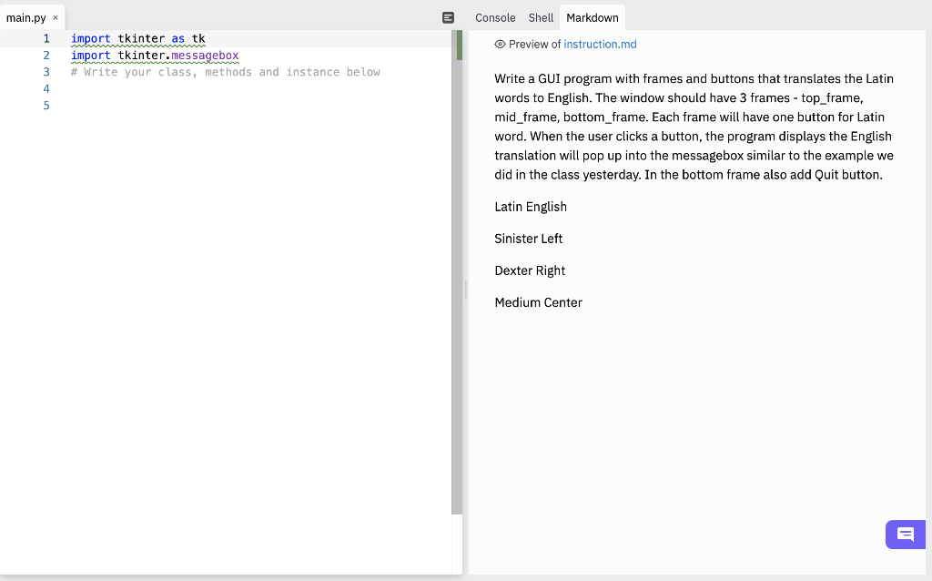 Solved Console Shell Markdown Preview of instruction.md | Chegg.com