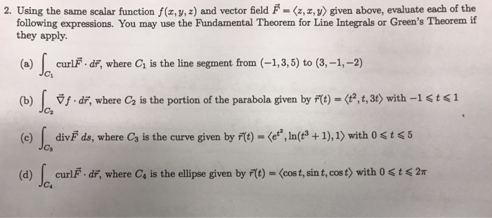 Solved 2 Using The Same Scalar Function F X Y Z And