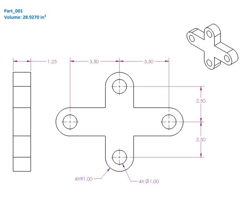 Solved Part_001 Volume: 28.9270 in 3 -1.25 3.50 3.50 - 2.50 | Chegg.com