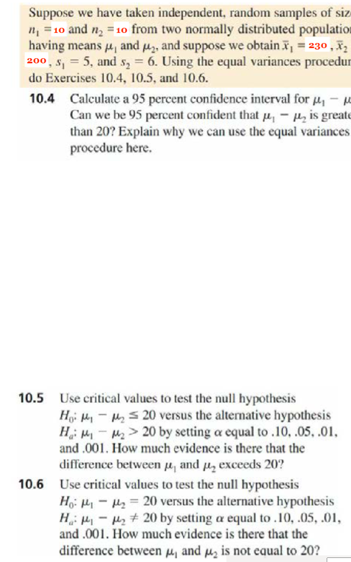 Solved Suppose we have taken independent, random samples of | Chegg.com