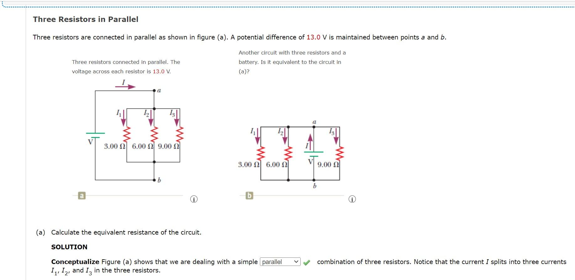 Solved Another circuit with three resistors and a Three | Chegg.com