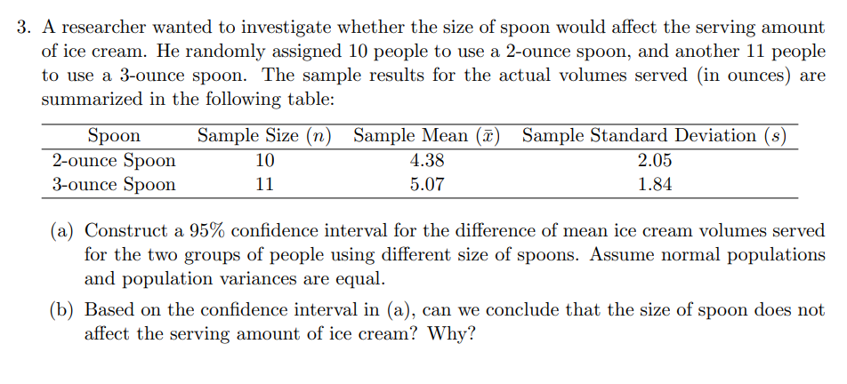 Solved A researcher wanted to investigate whether the size | Chegg.com