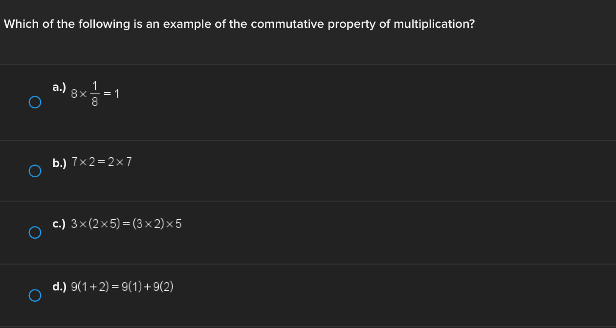 Solved Which of the following is an example of the | Chegg.com