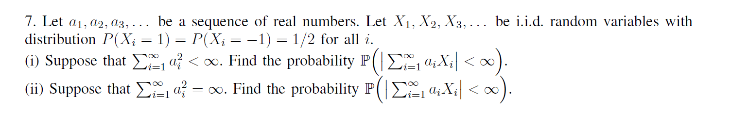 7. Let a1, A2, A3, ... be a sequence of real numbers. | Chegg.com