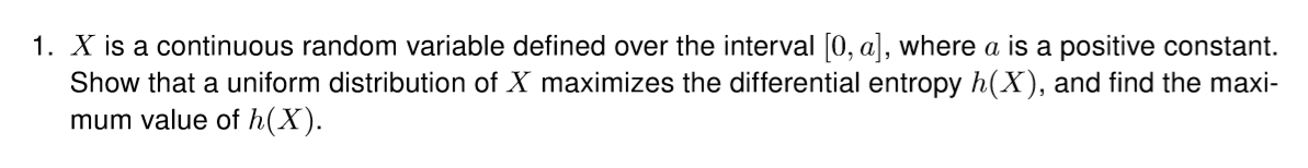Solved 1. X is a continuous random variable defined over the | Chegg.com