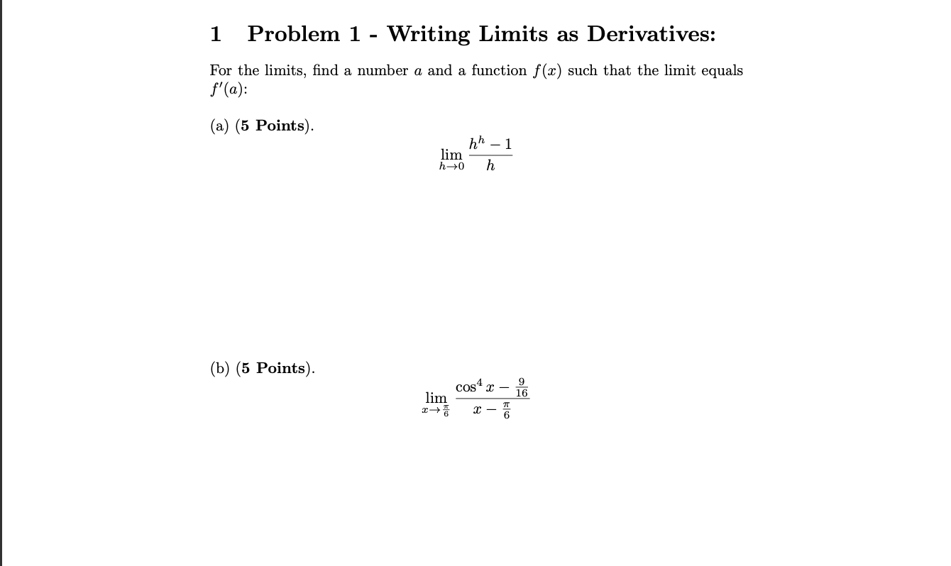 Solved For the limits, find a number a and a function f(x) | Chegg.com