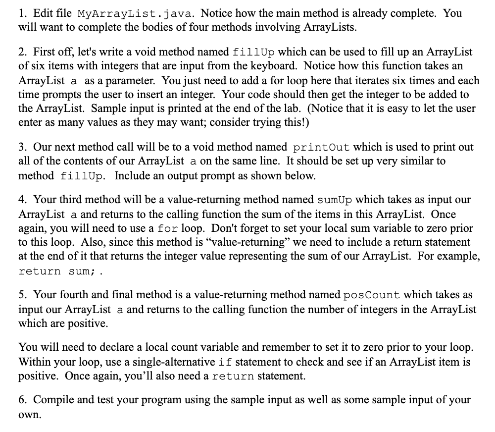 Solved Myarraylistjava 1 Import Javautilarraylist 2 4