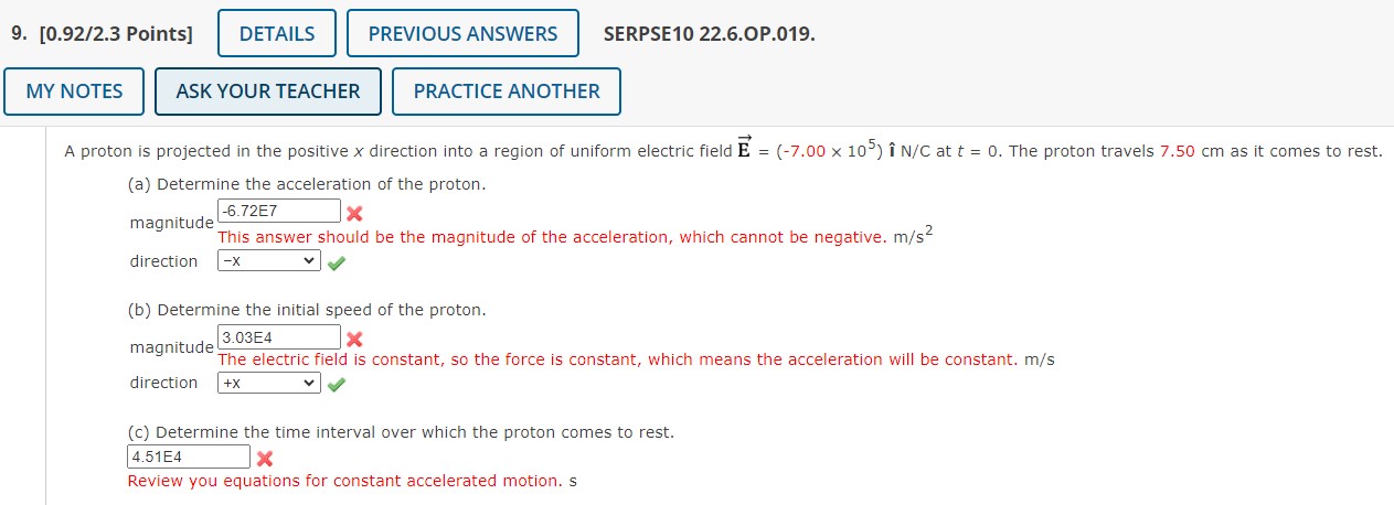 Solved A proton is projected in the positive x direction | Chegg.com