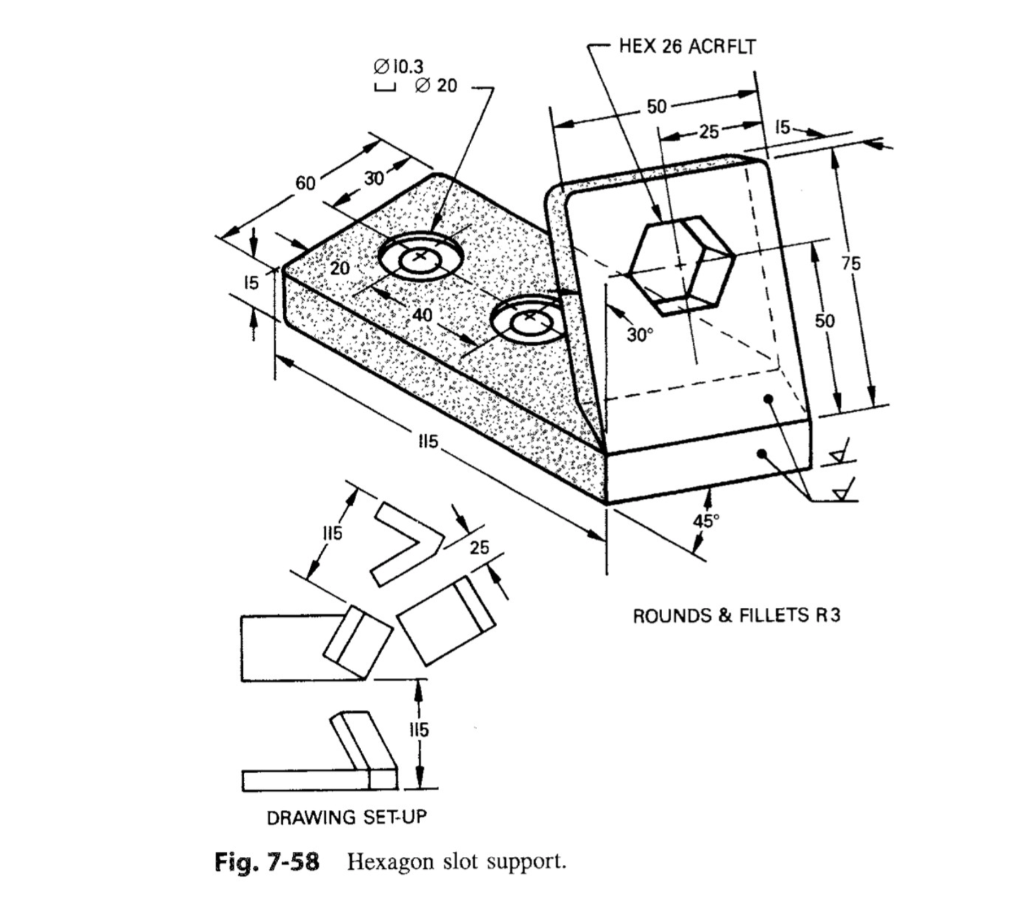Solved AutoCAD Class Work - Sectioning and orthographic | Chegg.com