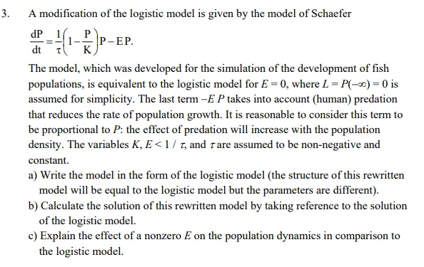 A. The logistic growth model Was introduced by | Chegg.com
