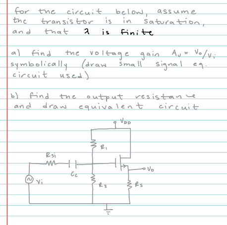 Solved For the circuit below, assume the transistor is in | Chegg.com