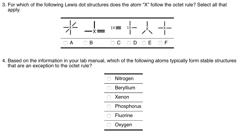 Solved 3. For which of the following Lewis dot structures | Chegg.com