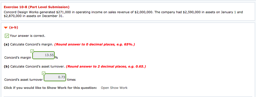 Solved Exercise 10-8 (Part Level Submission) Concord Design | Chegg.com