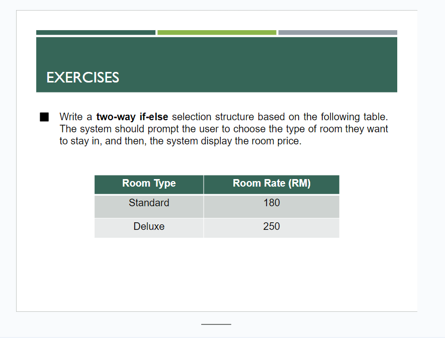 Solved Write a two-way if-else selection structure based on | Chegg.com