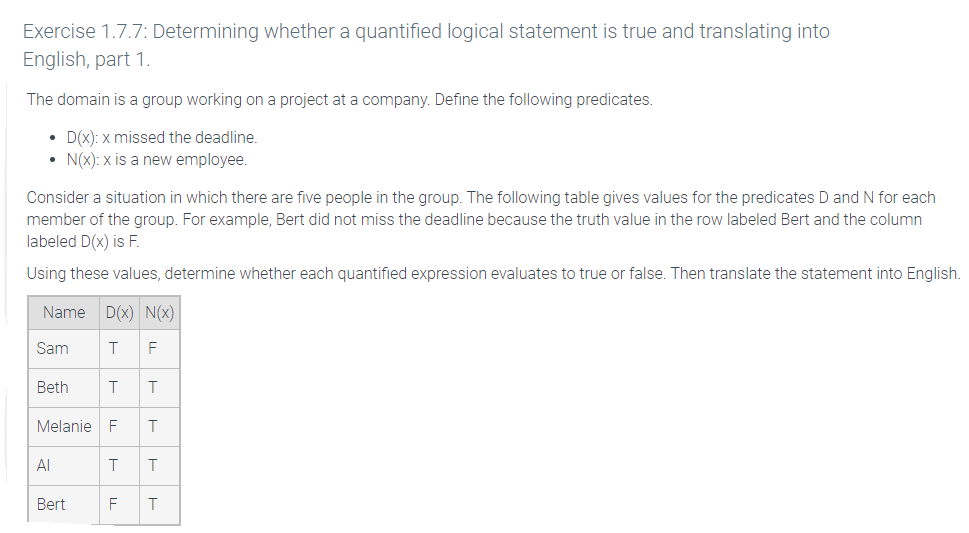 Solved Exercise 177 Determining Whether A Quantified 