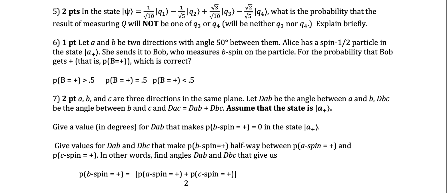Solved 5) 2 pts In the state | Chegg.com