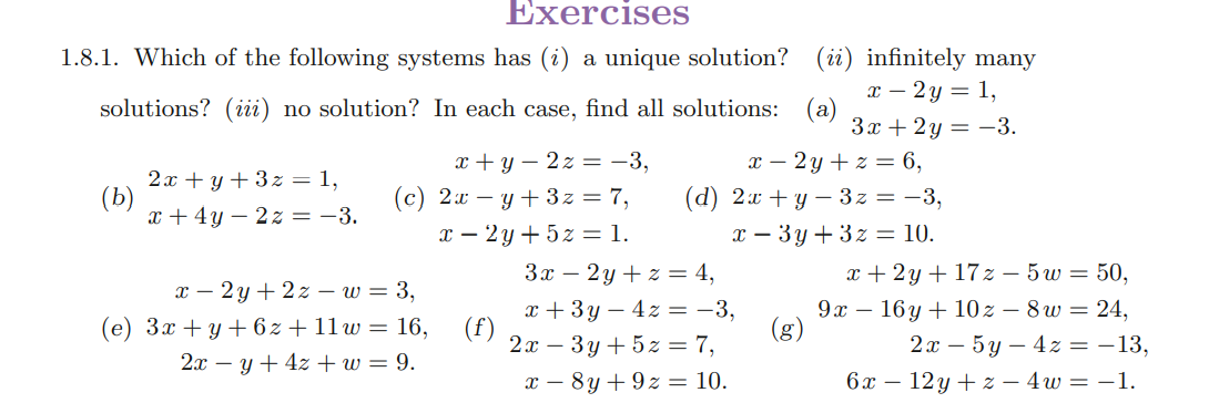 Solved 1.8.1. Which of the following systems has ( i ) a | Chegg.com