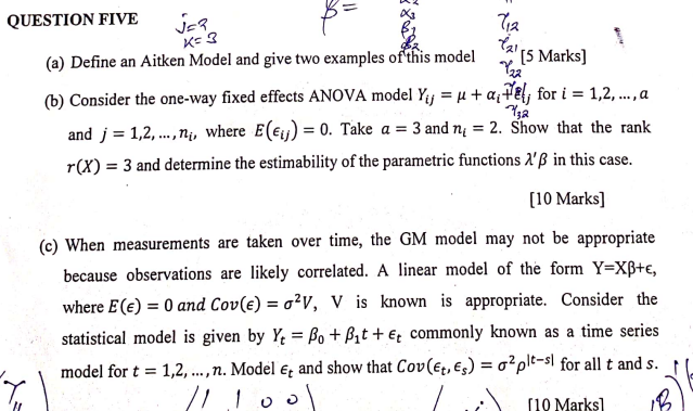 Solved (b) Consider the one-way fixed effects ANOVA model | Chegg.com