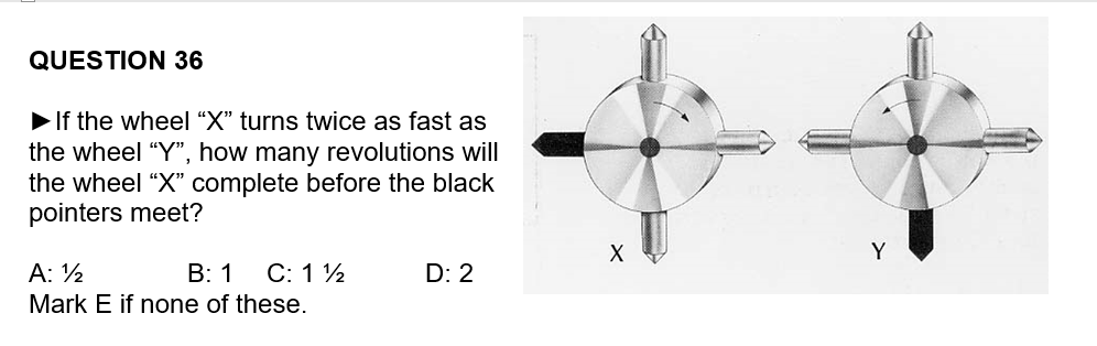 Solved QUESTION 36 If the wheel " X " turns twice as fast as | Chegg.com