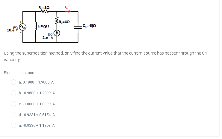 Solved Using the superposition method, only find the current | Chegg.com