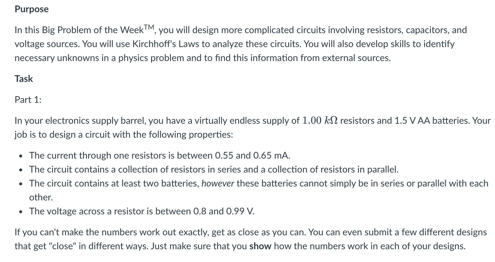 Solved Purpose In this Big Problem of the WeekTM, you will | Chegg.com