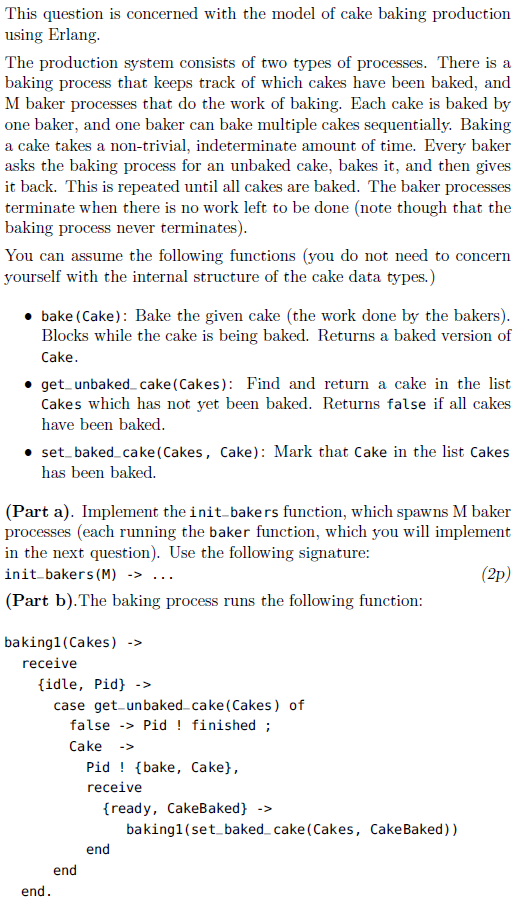 This question is concerned with the model of cake | Chegg.com