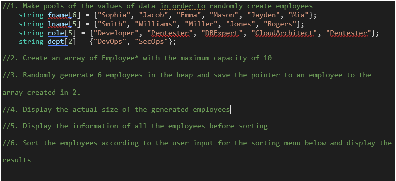 Solved *ALL CODED IN C++ *PLEASE ANSWER FOR THE GIVEN | Chegg.com