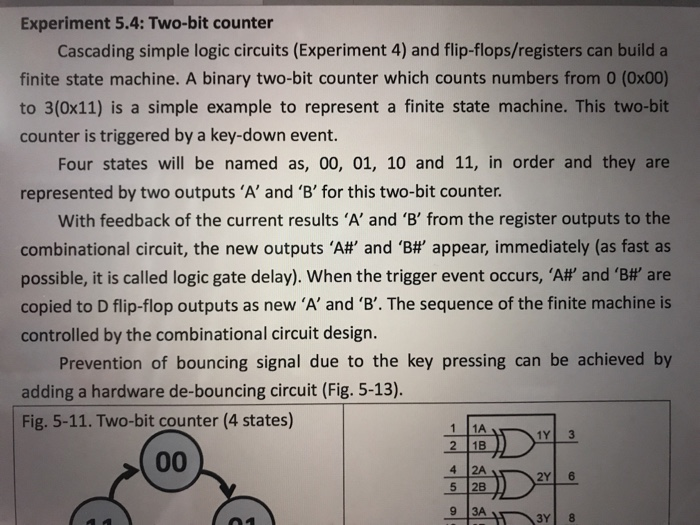 Solved Experiment 5.4: Two-bit counter Cascading simple | Chegg.com