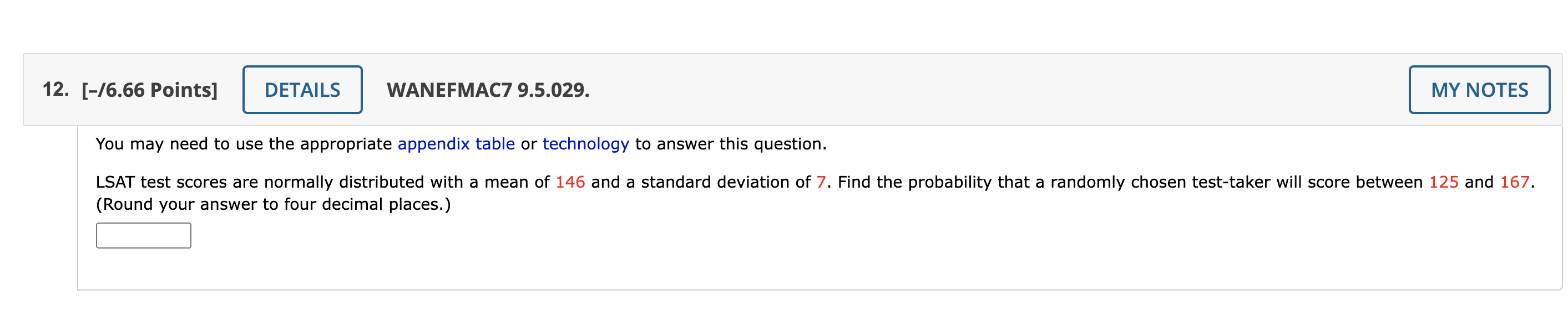 Solved 12. [-76.66 Points] DETAILS WANEFMAC7 9.5.029. MY | Chegg.com