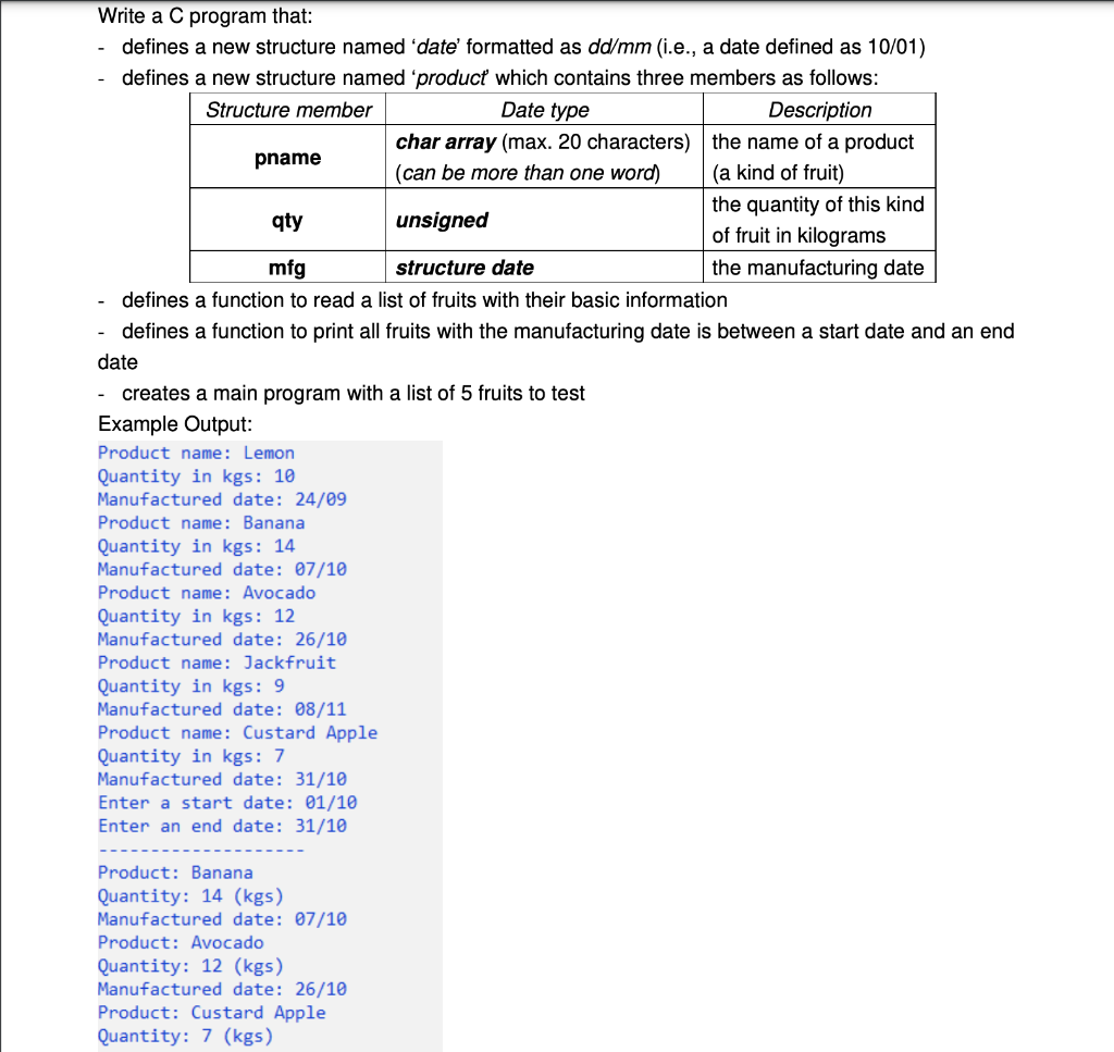 Solved Write a C program that: defines a new structure named | Chegg.com
