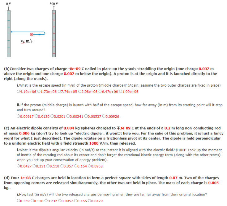 Solved (b)Consider two charges of charge −8e−09C nailed in | Chegg.com
