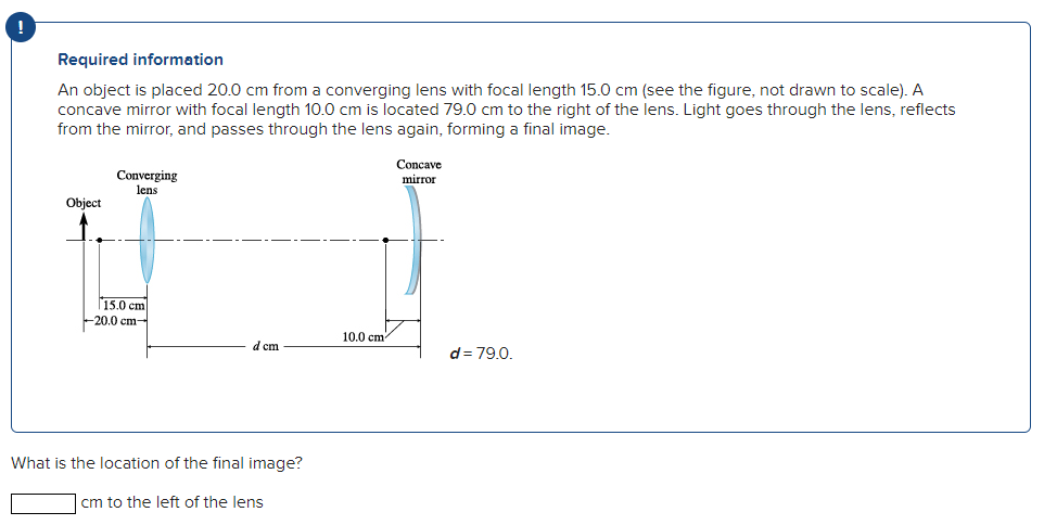 Solved Required information An object is placed 20.0 cm from | Chegg.com