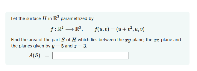 Solved Let the surface H in R3 parametrized by | Chegg.com