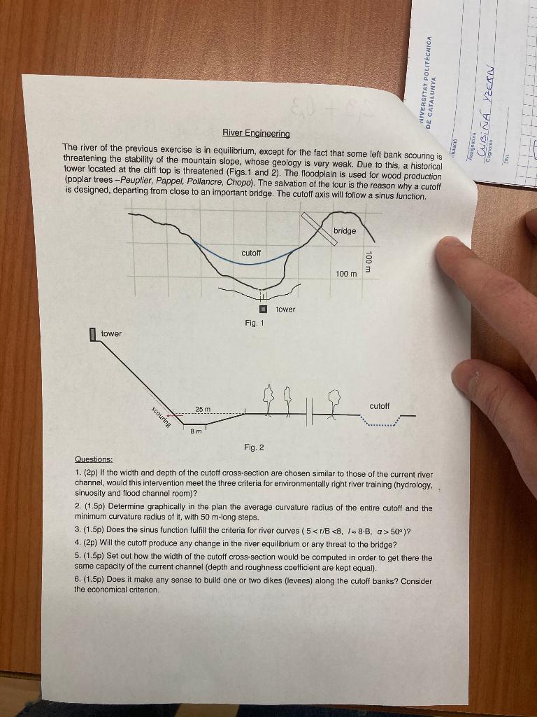 Solved The river of the previous exercise is in equilibrium, | Chegg.com