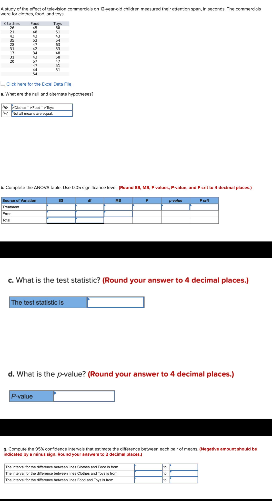 Solved A study of the effect of television commercials on | Chegg.com