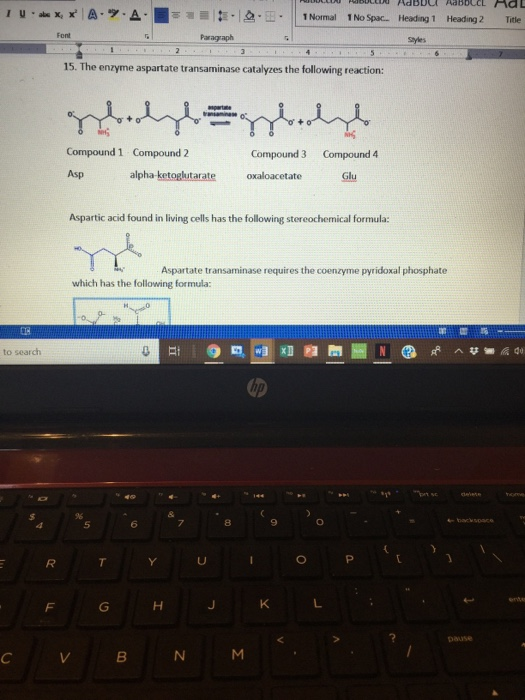 Parag aph 15. The enzyme aspartate transaminase | Chegg.com