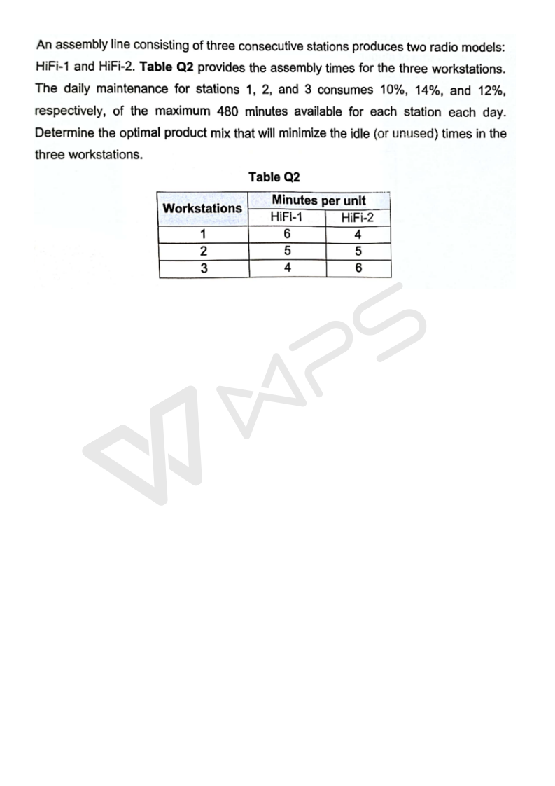 Solved An assembly line consisting of three consecutive | Chegg.com