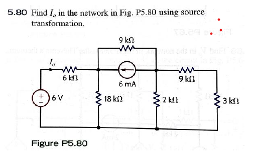Solved 5.80 Find I, in the network in Fig. P5.80 using | Chegg.com