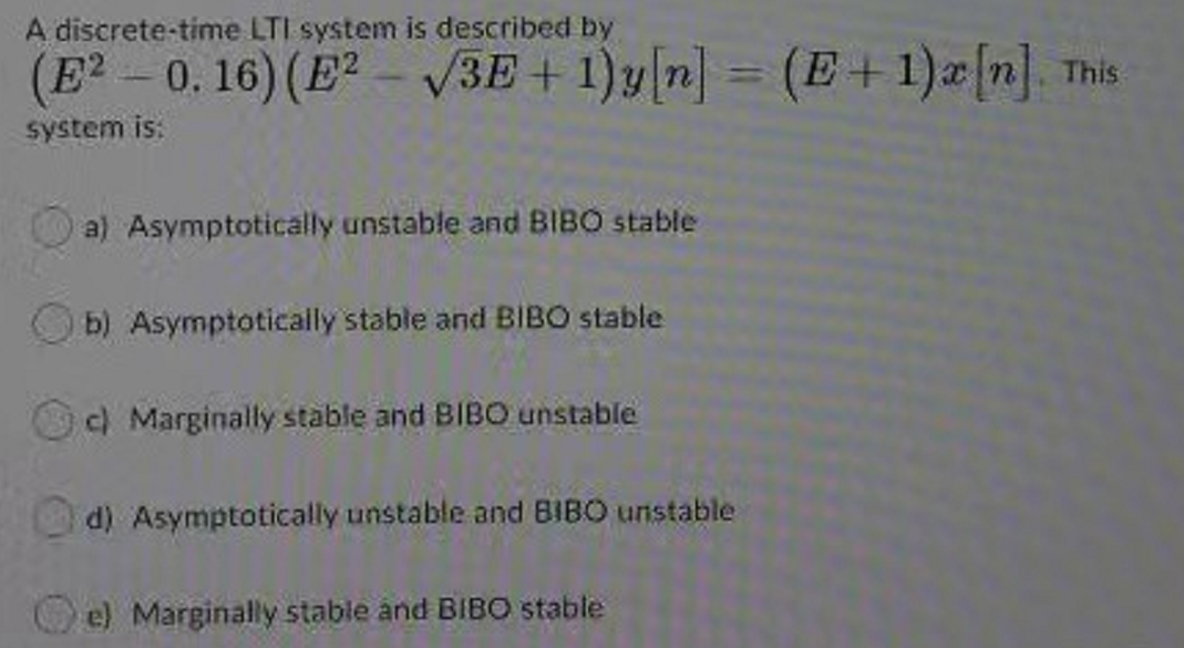 Solved A discrete-time LTI system is described by E2-0.16) | Chegg.com