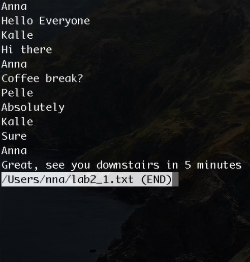 Solved The one with the chat logs (lab2_1.txt) lab2_1.txt | Chegg.com