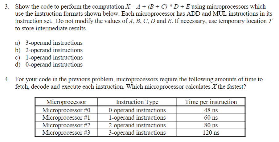 Solved 3. Show the code to perform the computation X= A + | Chegg.com