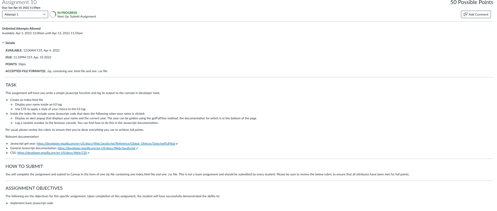 Solved Assignment 10 50 Possible Points Due: Sun Apr 10, | Chegg.com